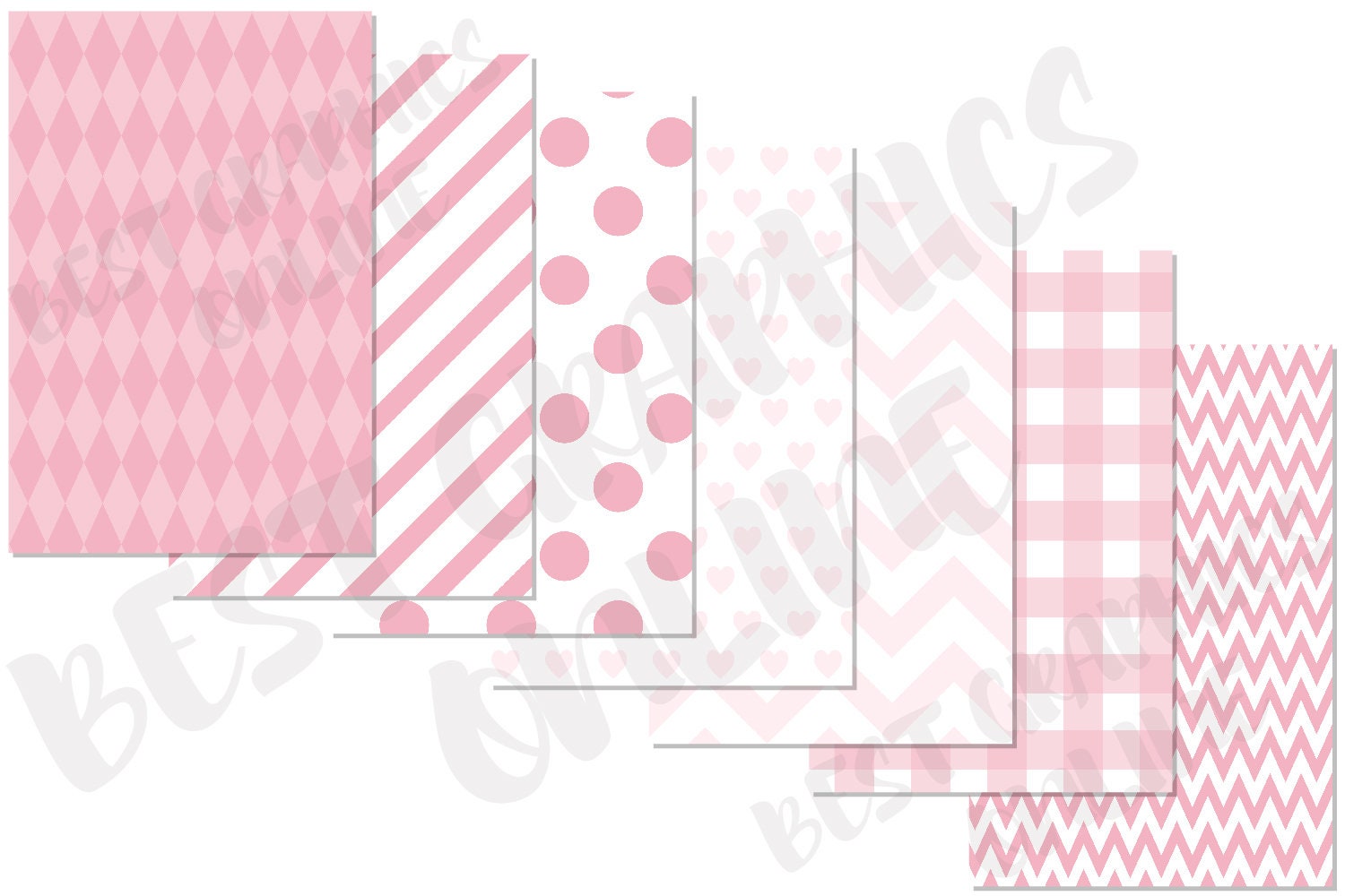 Light Pink Digital Paper Pack, Scrapbook Background (digital Download ...
