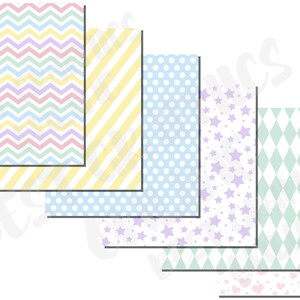 30 Pastel Rainbow Colors Digital Papers, Light Colors Pattern Papers ...