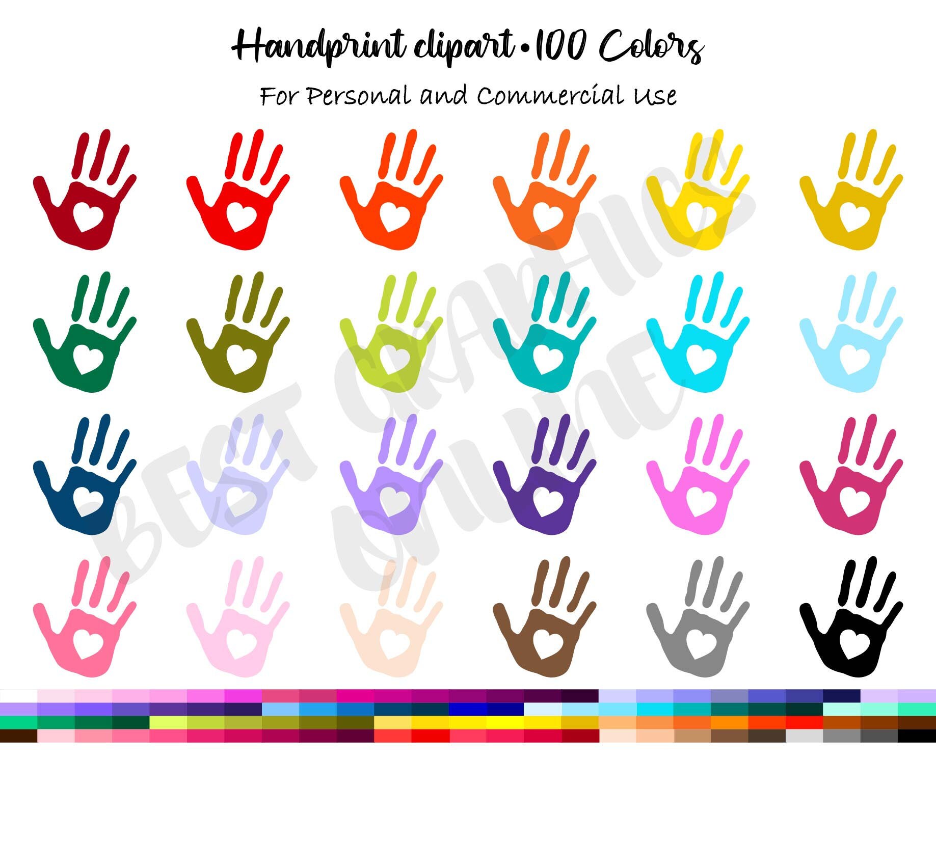 Kids Handprint Clipart Printables