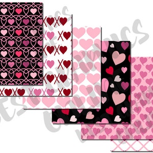 Valentine's Day Digital Papers, Love Digital Paper Pack, Valentines Day ...