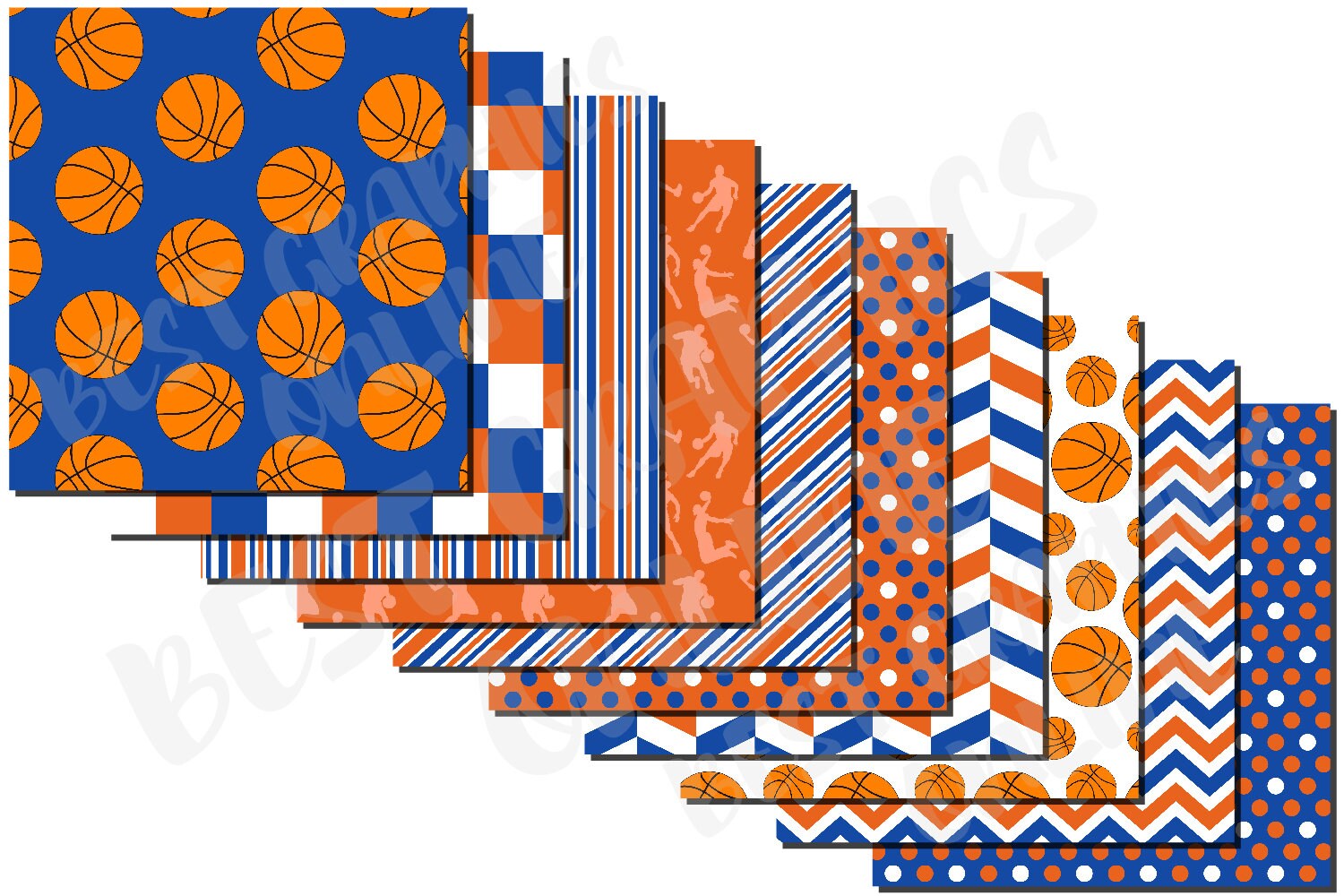 Basketball Digital Papers, Sports Pattern Clipart (12x12in JPG) - Etsy