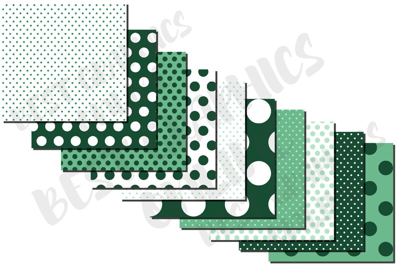 Green Polka Dot Digital Paper Pack Saint Patricks Green Dot - Etsy