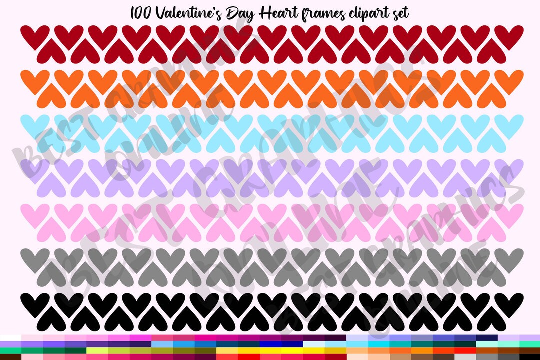 Valentines Hearts Frames Clipart, Heart Border Frames Clip Art, Clipart ...