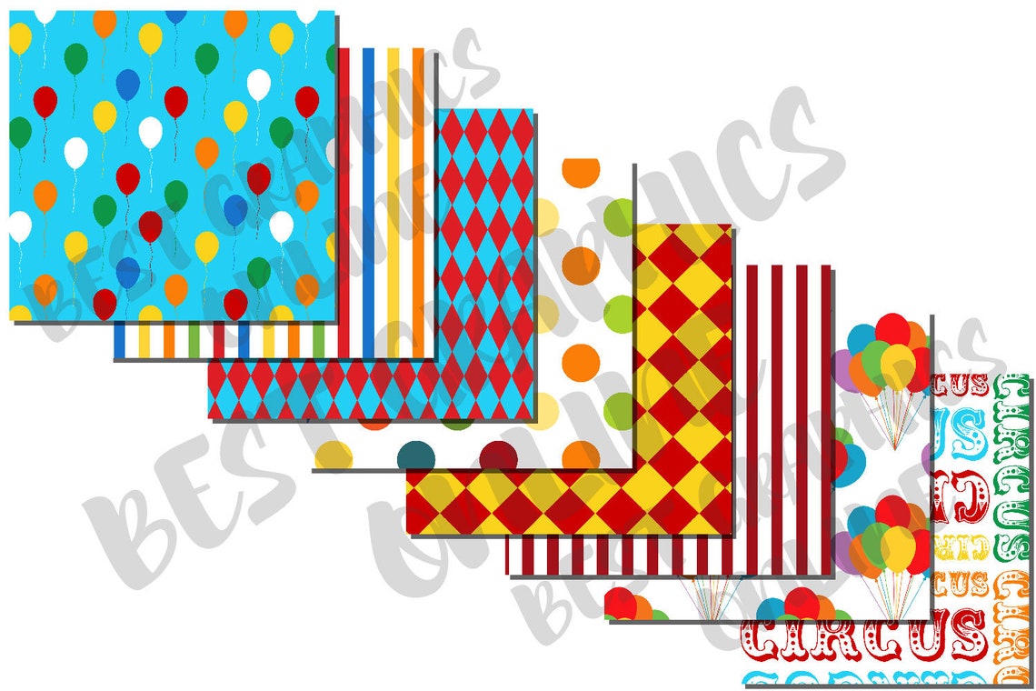 Circus Digital Papers Carnival Digital Papers Circus Tent - Etsy