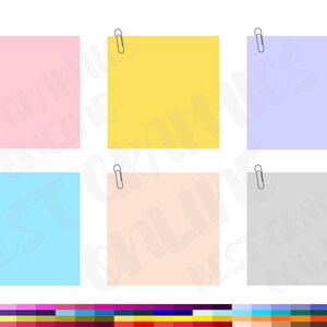 Little Post It Notes Clipart Set, Sticky Notes Clipart, Office School ...