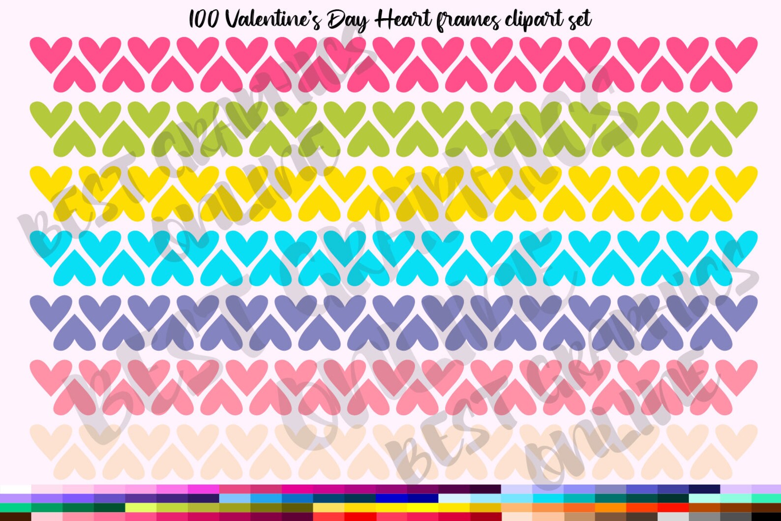 Valentines Hearts Frames Clipart Heart Border Frames Clip | Etsy