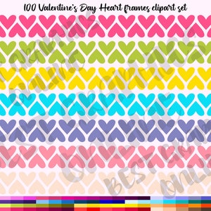 Valentines Hearts Frames Clipart, Heart Border Frames Clip Art, Clipart ...