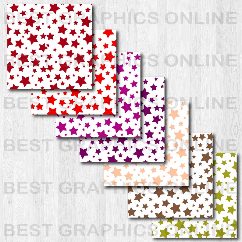 Star Confetti Digital Papers Stars Digital Paper Rainbow - Etsy