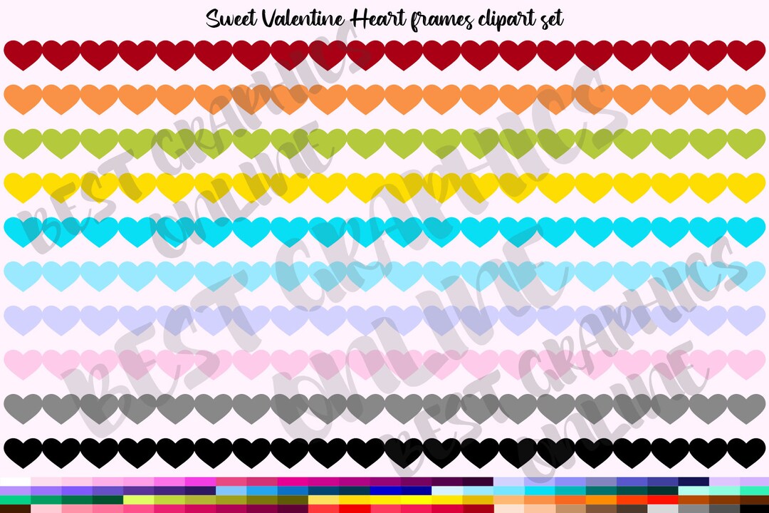 Valentines Hearts Frames Clipart, Heart Border Frames Clip Art, Clipart ...