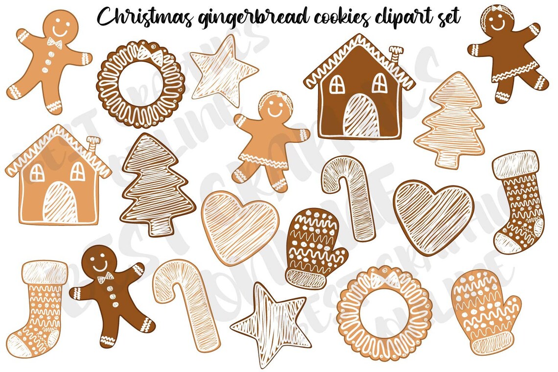 Christmas cookies clipart Christmas clip art Gingerbread | Etsy