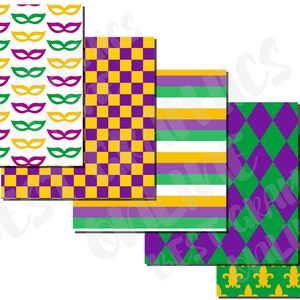 Mardi Gras Digital Papers , Carnival Digital Papers, Masquerade Digital ...