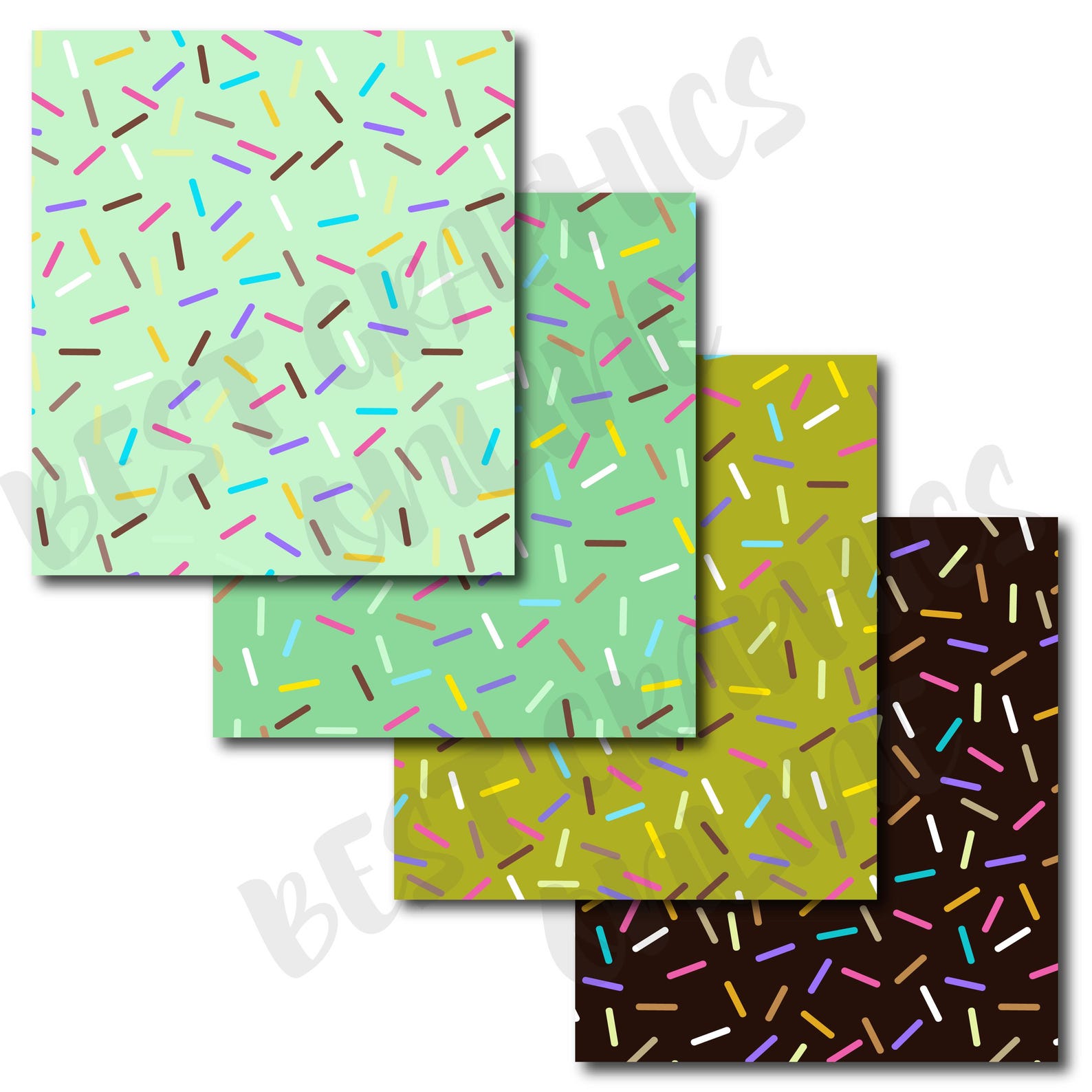 Donut Sprinkles Digital Paper Pack, Scrapbook Papers (digital Download ...