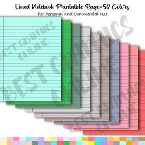 School Digital Papers, Notebook Digital Paper, Back to School Lined ...