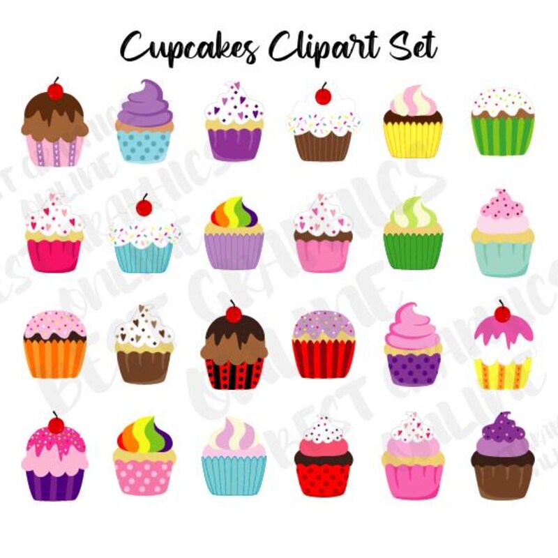 Cupcake Clip Art - Etsy