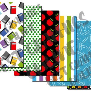 School Digital Papers, Classroom School Supplies Digital Papers ...