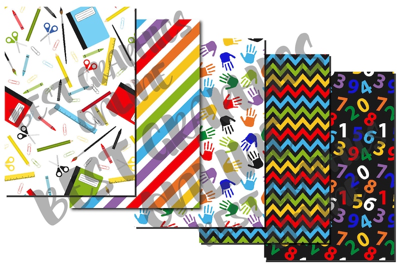 School Digital Papers Classroom School Supplies Digital - Etsy