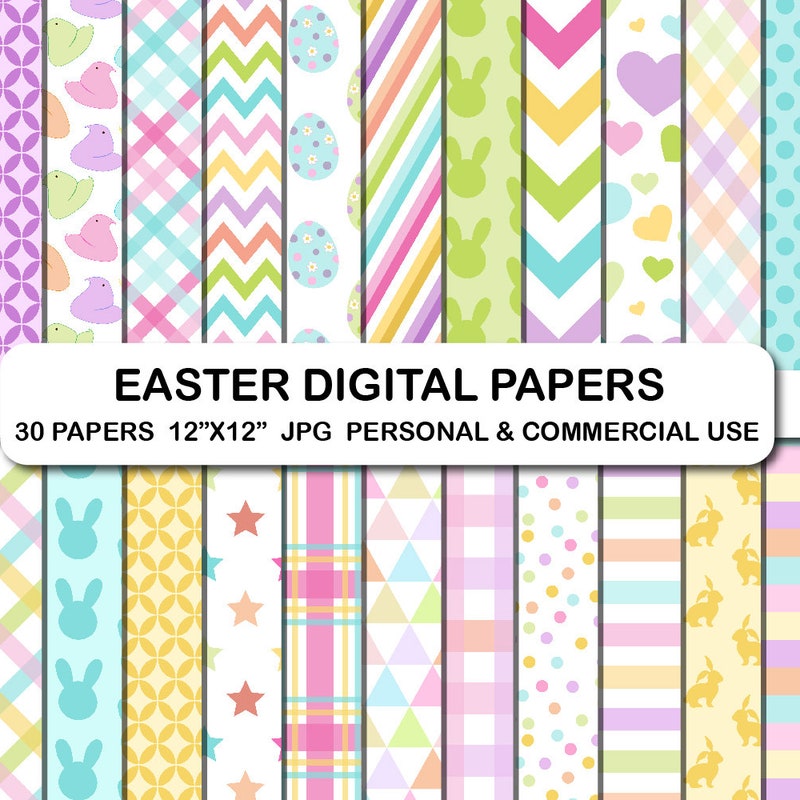 Bunny Digital Papers - Etsy