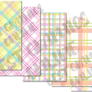 Spring Colors Plaid Background Digital Paper, Easter Plaid Digital ...