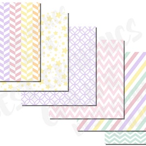 30 Pastel Rainbow Colors Digital Papers, Light Colors Pattern Papers ...