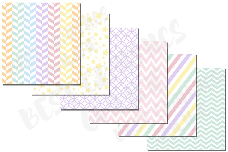 30 Pastel Rainbow Colors Digital Papers Light Colors Pattern - Etsy