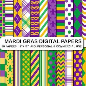Mardi Gras Digital Papers , Carnival Digital Papers, Masquerade Digital ...