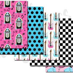 50's Pattern Scrapbook Digital Papers, 50s Digital Papers, Vintage 50s ...