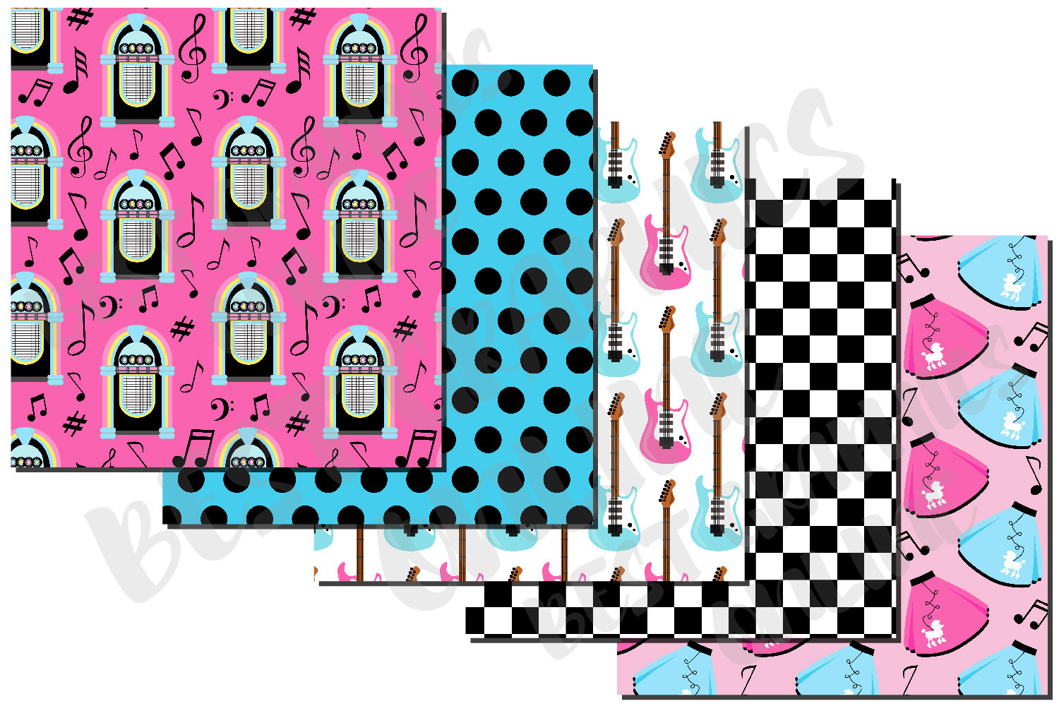 50's Pattern Scrapbook Digital Papers 50s Digital Papers - Etsy