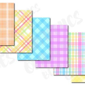 Easter Plaid Digital Papers, Light Colors Tartan Backgrounds (30 JPG ...