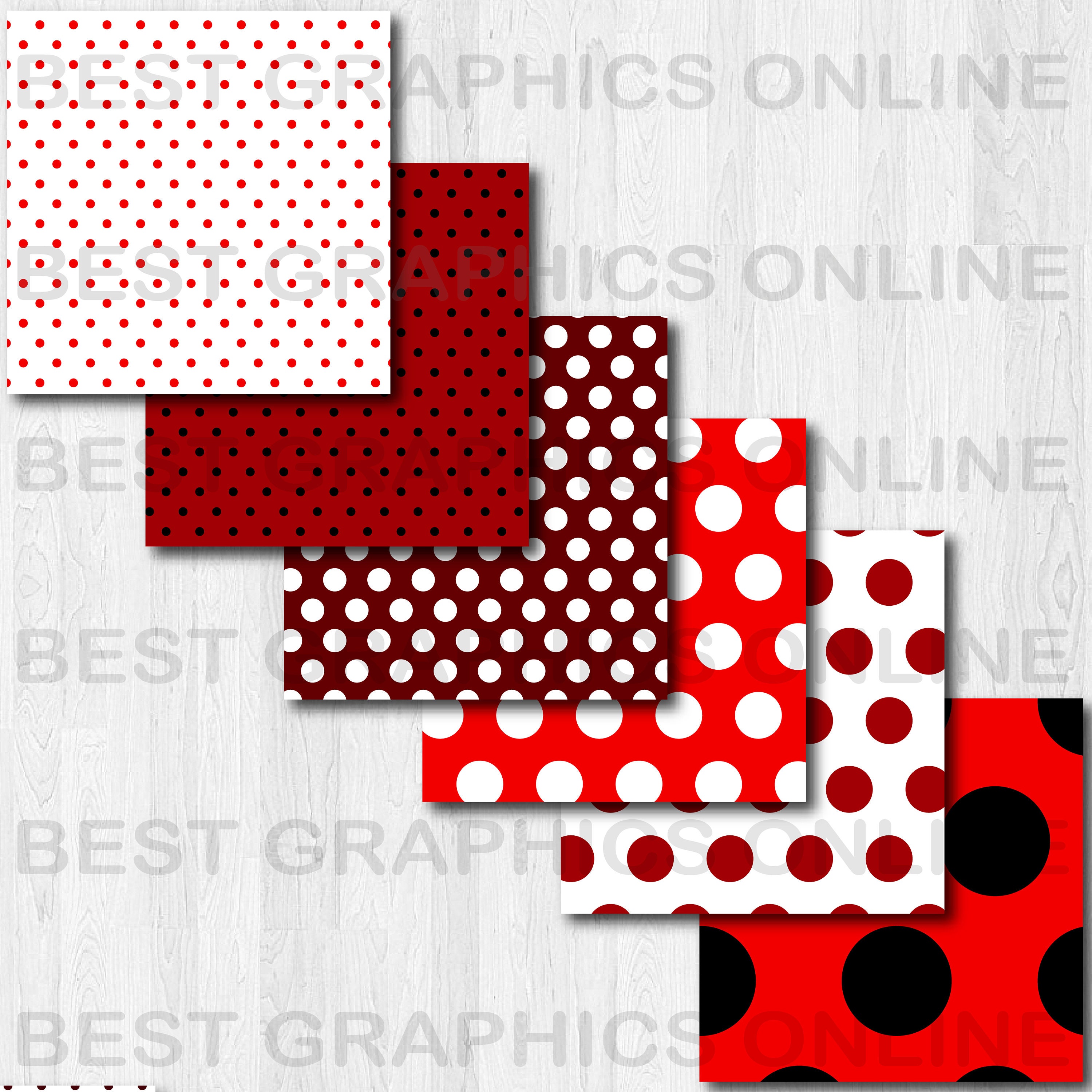 Red Polka Dot Digital Papers Polka Dot Pattern Paper Pack - Etsy