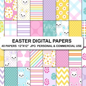 Easter Digital Papers, Easter Bunny Digital Paper, Easter Patterns ...