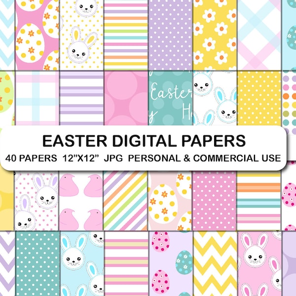 Bunny Digital Papers - Etsy