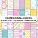 Easter Bunny Digital Paper Pack, Scrapbook Patterns (digital Download ...