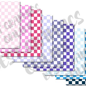 100 Checkered Digital Papers Pack, Checkerboard Printable Paper ...