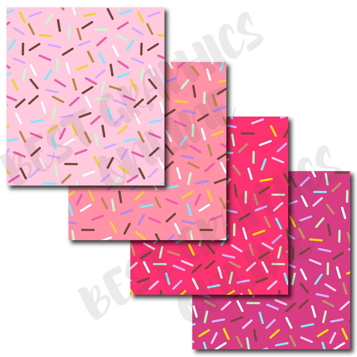 Donut Sprinkles Digital Paper Pack, Scrapbook Papers (digital Download ...
