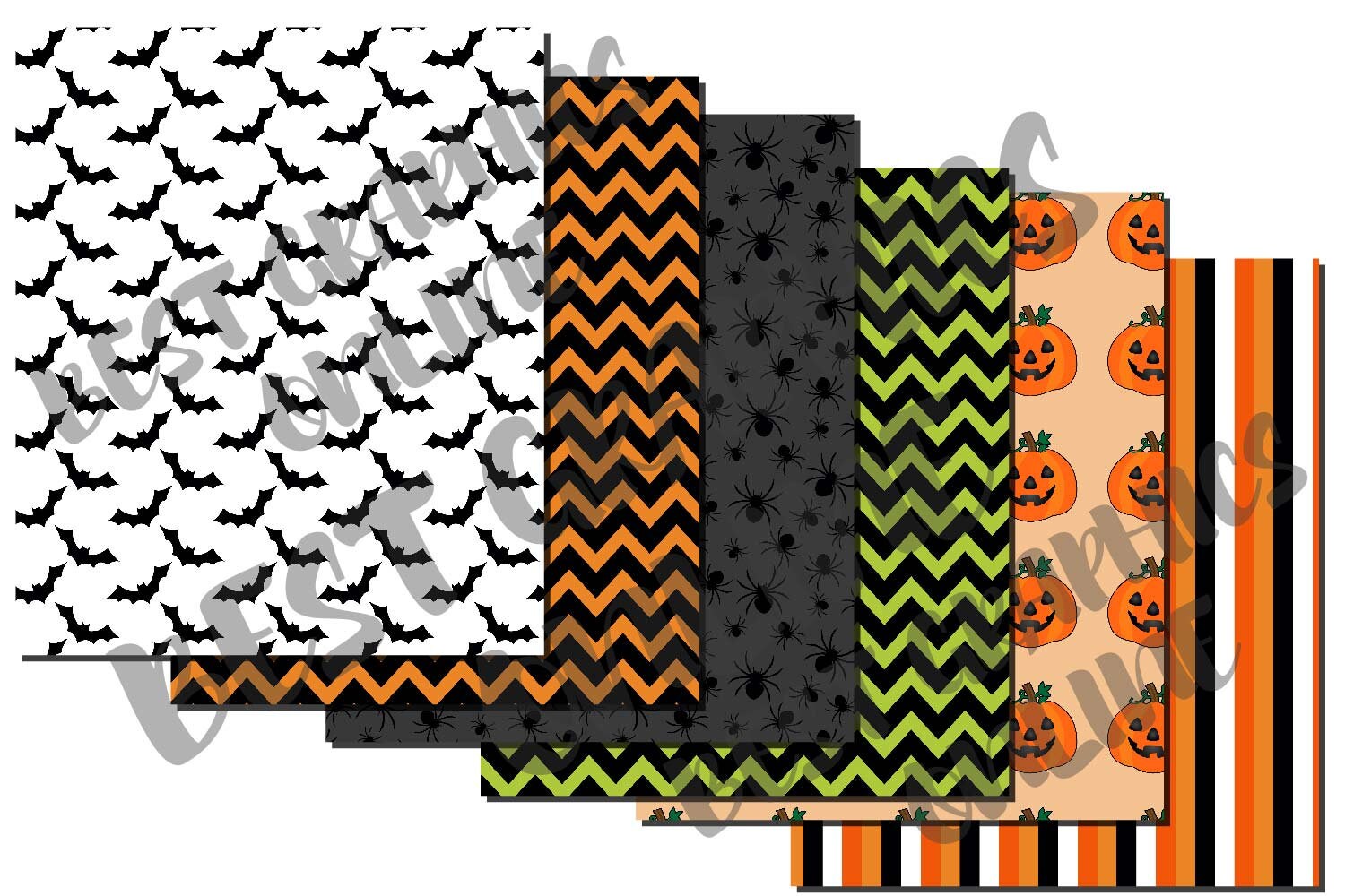 Halloween Digital Papers Halloween Skulls Spiders Digital - Etsy