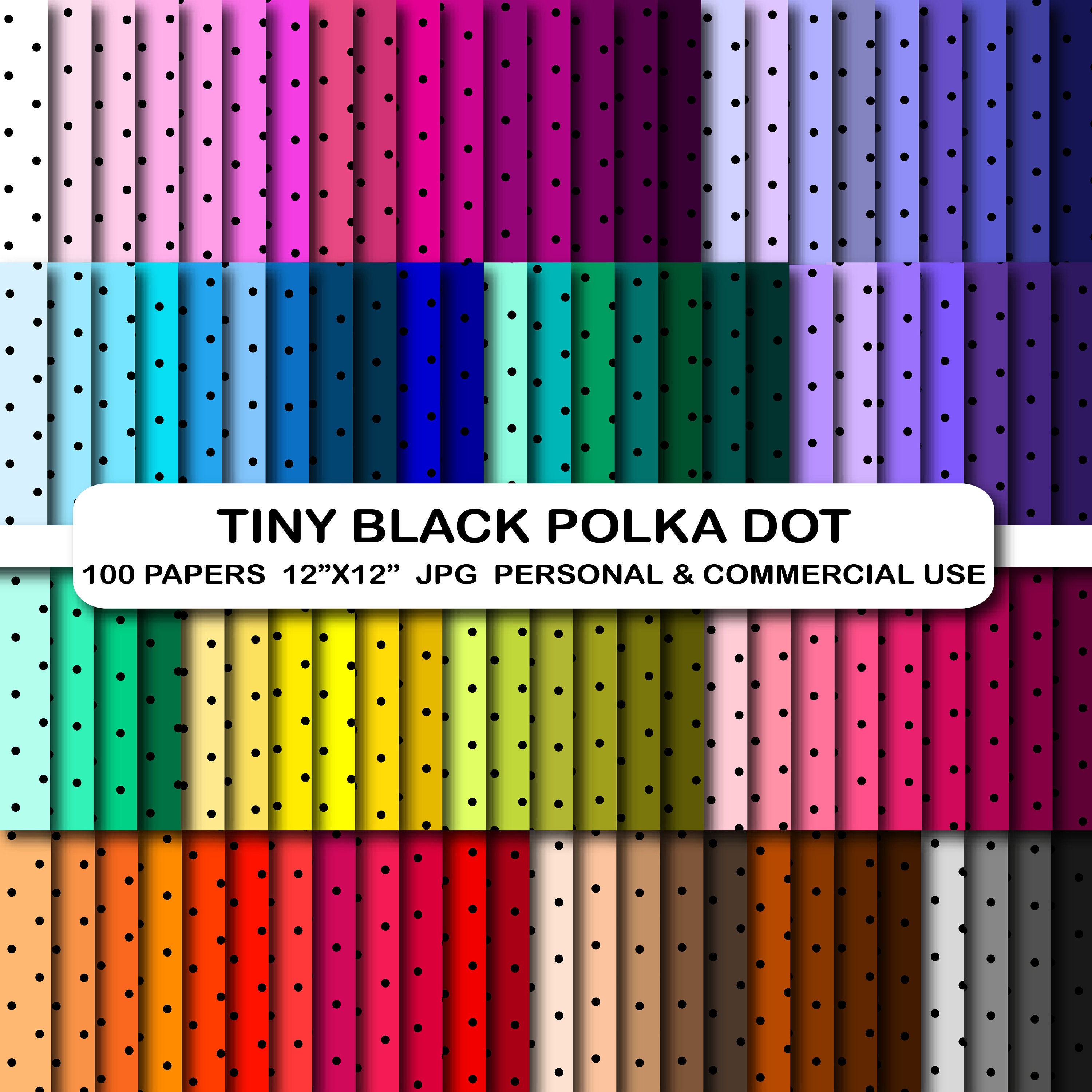 Polka Dot Digital Paper Pack Tiny Black Polka Dot Digital | Etsy