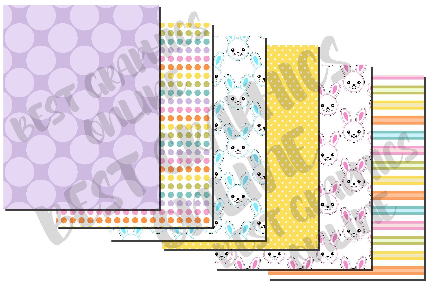 Easter Digital Papers Easter Bunny Digital Paper Easter - Etsy