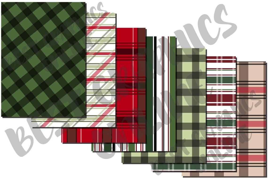 30 Plaid Pattern Scrapbook Digital Papers Buffalo Plaid Paper - Etsy