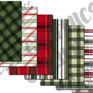 30 Plaid Pattern Scrapbook Digital Papers, Buffalo Plaid Paper Set ...