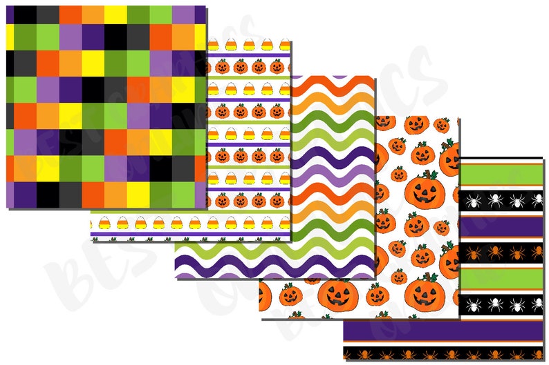 Halloween Digital Papers Halloween Bats Spiders Digital - Etsy
