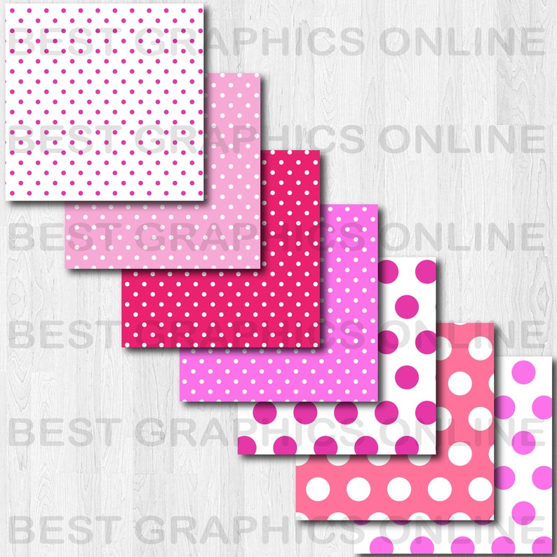 Pink Polka Dot Digital Papers Polka Dot Pattern Paper Pack - Etsy