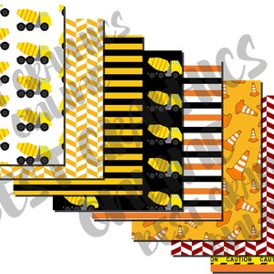 Construction Digital Paper, Construction Digital Papers Set, Dump Truck ...