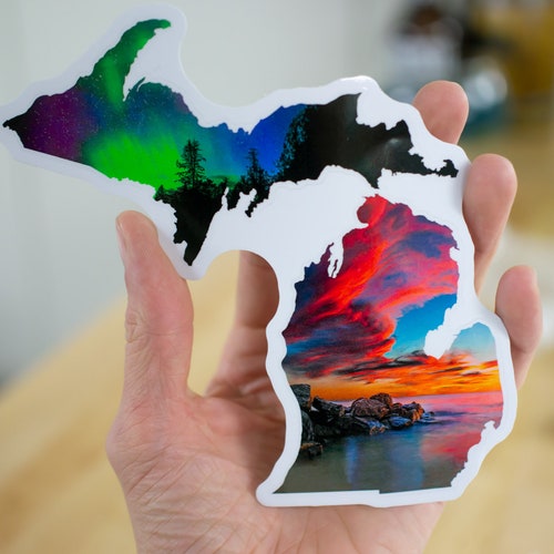 Watercolor Floral Michigan DECAL 4 Inch Decal for Car or | Etsy