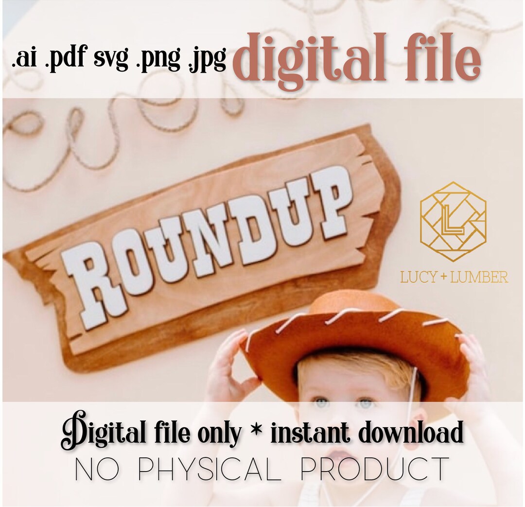 Roundup Sign Digital File Only SVG AI PNG Pdf Jpg - Etsy