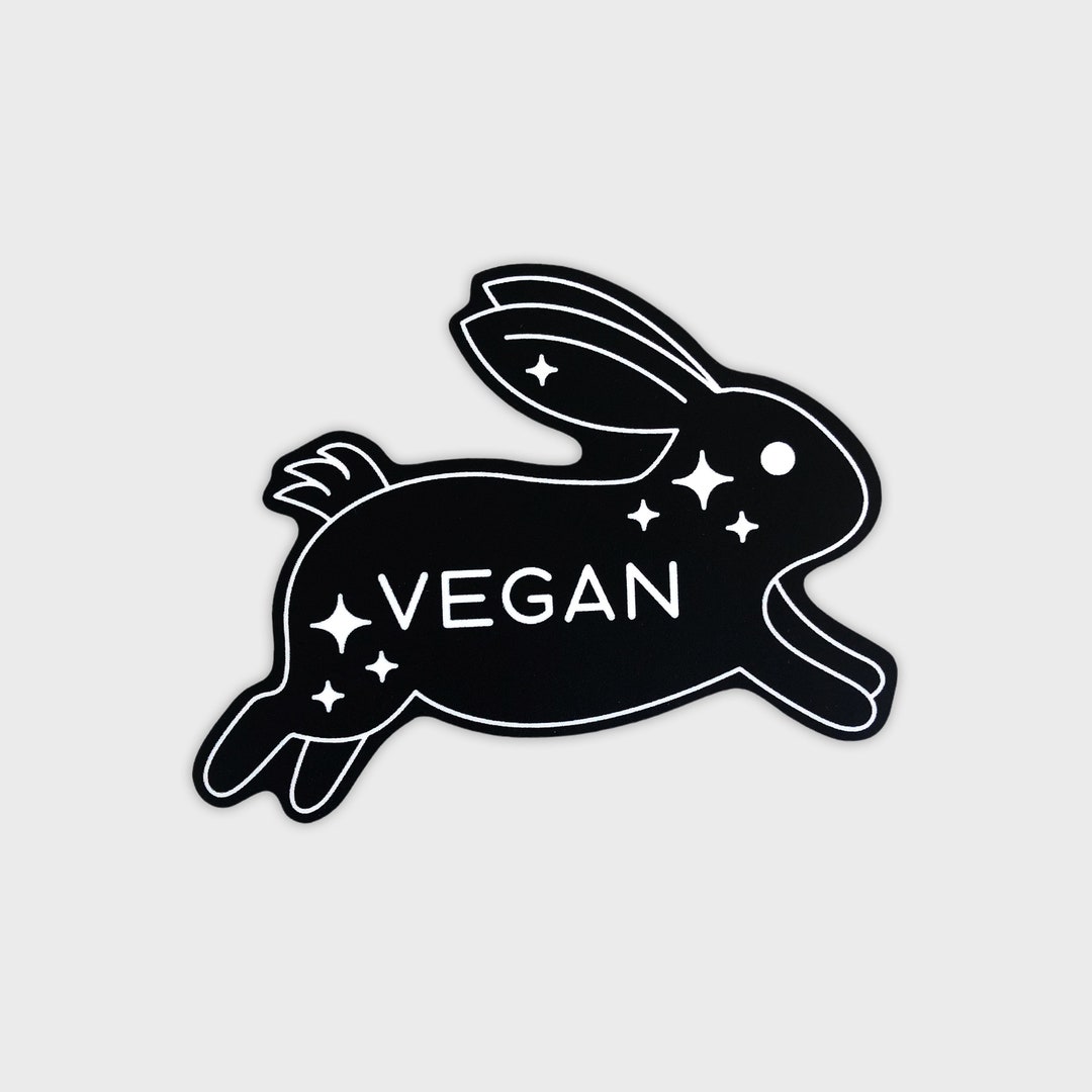 Vegan Rabbit Vinyl Sticker | Waterproof | Vegan | Animal Rights - Etsy