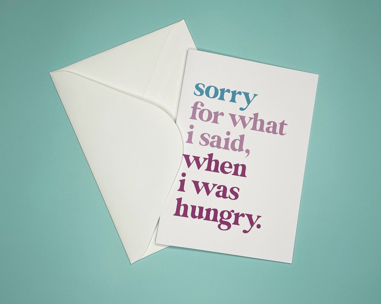 Funny Sorry Card, Sorry Card, Funny Greeting Card, Witty Greeting Card ...