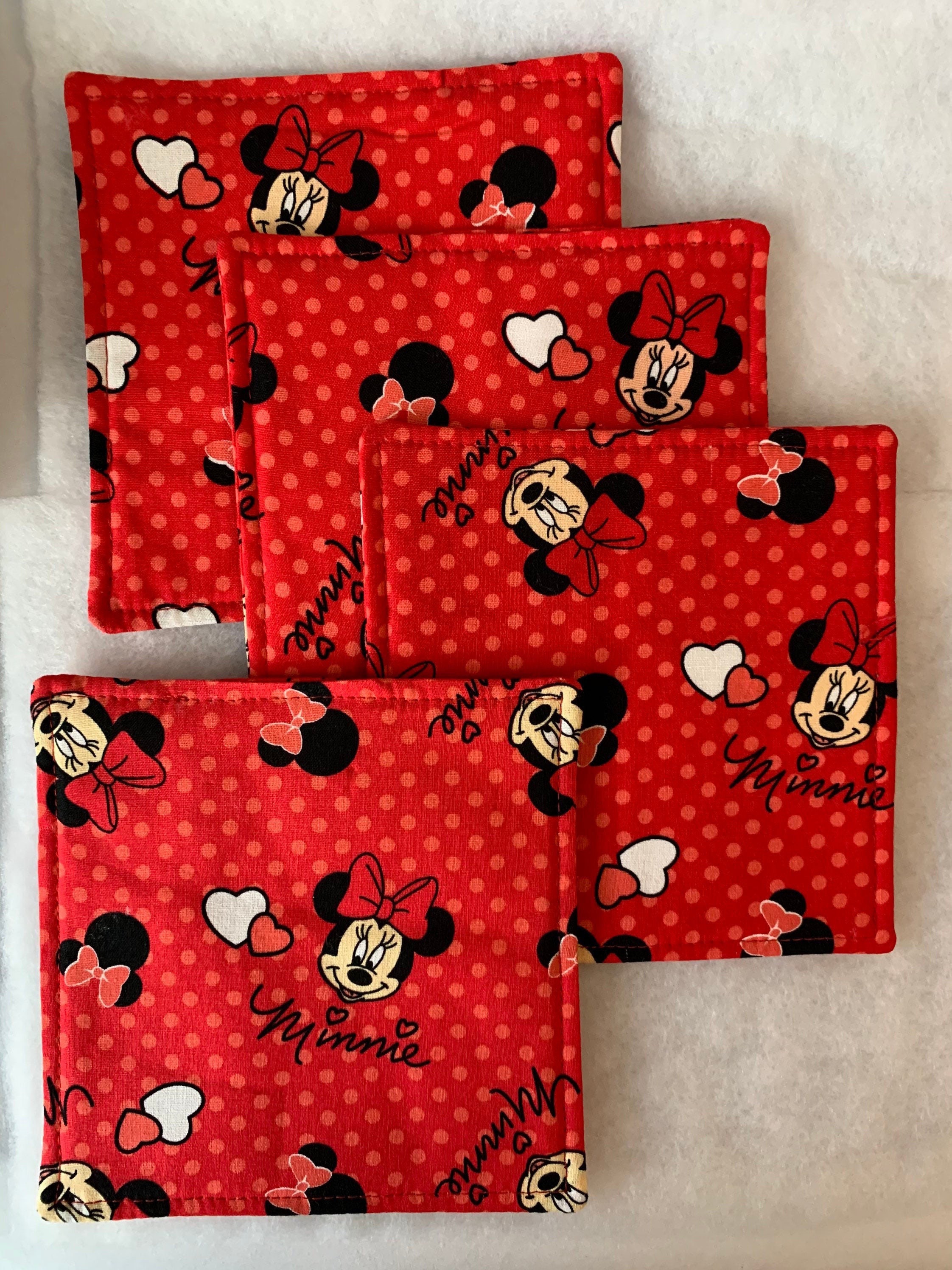 Set of 4 Minnie Mouse Large Size Coasters. 5 3/4x 5 3/4 Square - Etsy