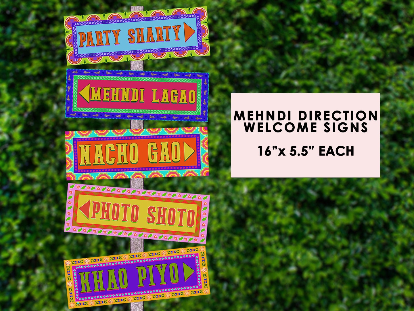Indian Mehndi Direction Sign Welcome Signs, Indian Welcome Sign ...