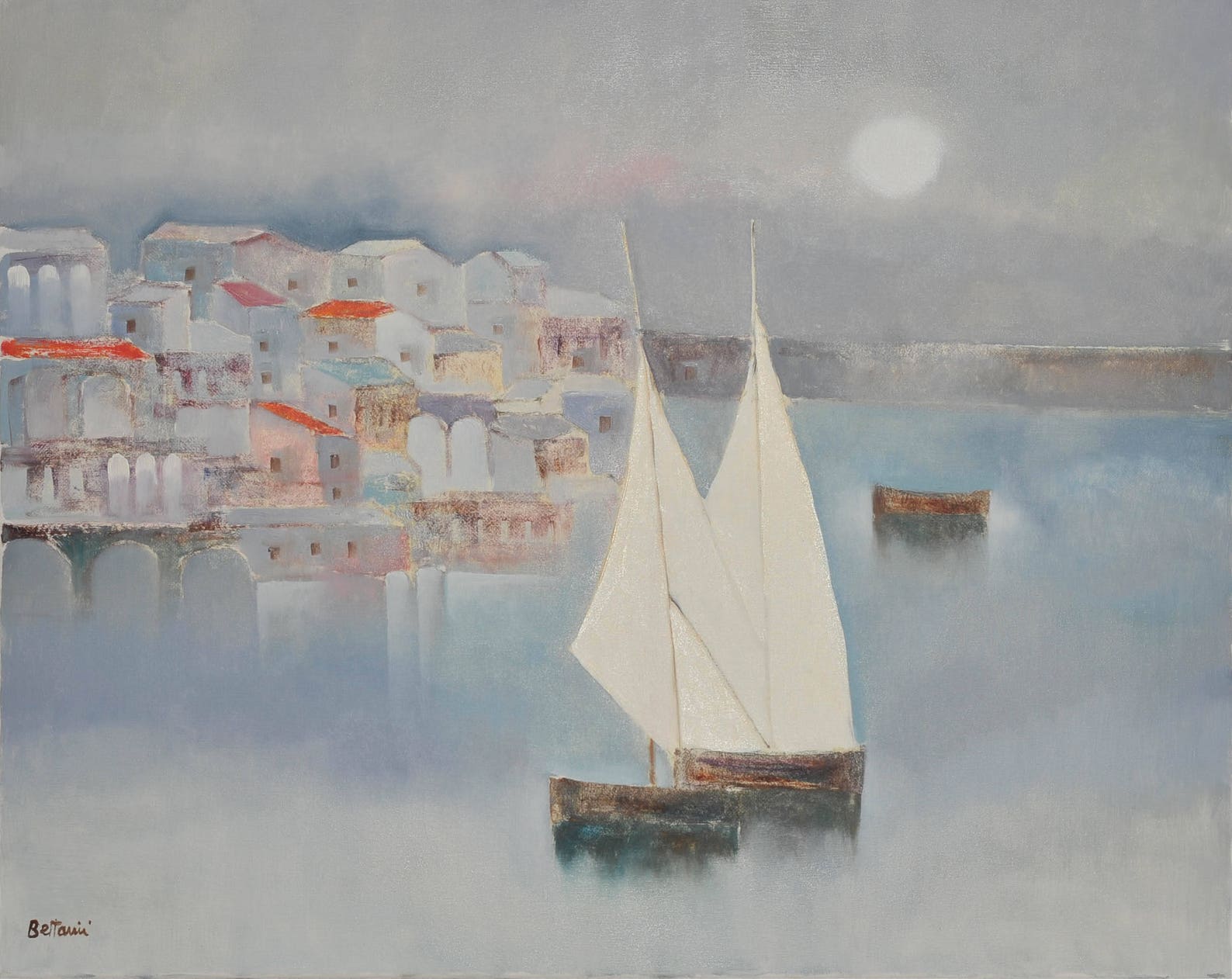 Italian painting Tuscany seascape original oil on canvas Lido | Etsy