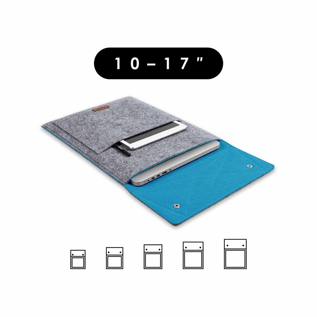 Notebook Felt Cover for Tablets & Laptops With Snap Fasteners in Light ...